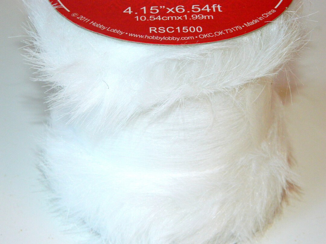 White Fur Ribbon, 40 Feet X 4 Inches Wide Christmas Stocking Fur Cuff ...
