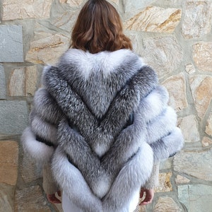 Fur Cape,real Fox Poncho,real Leather/fox Cape - Etsy