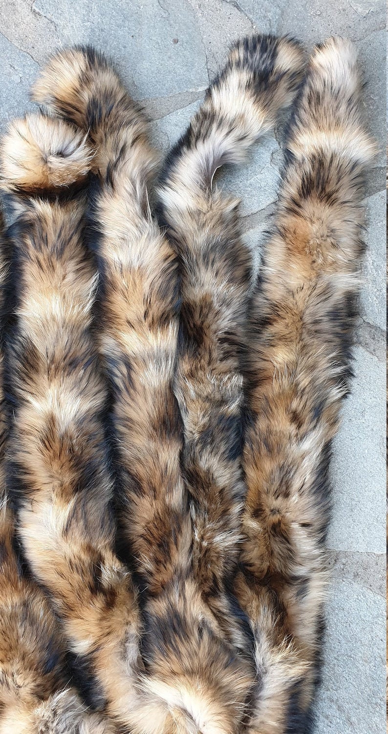 Fur Stripes,fur Trims,fin Raccoon Fur Strips, 39.37 Inches - Etsy