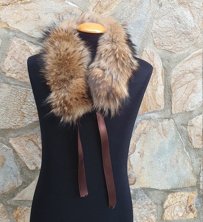 Fur Collarfin Raccoon Fur Collarreal Fur Collar - Etsy