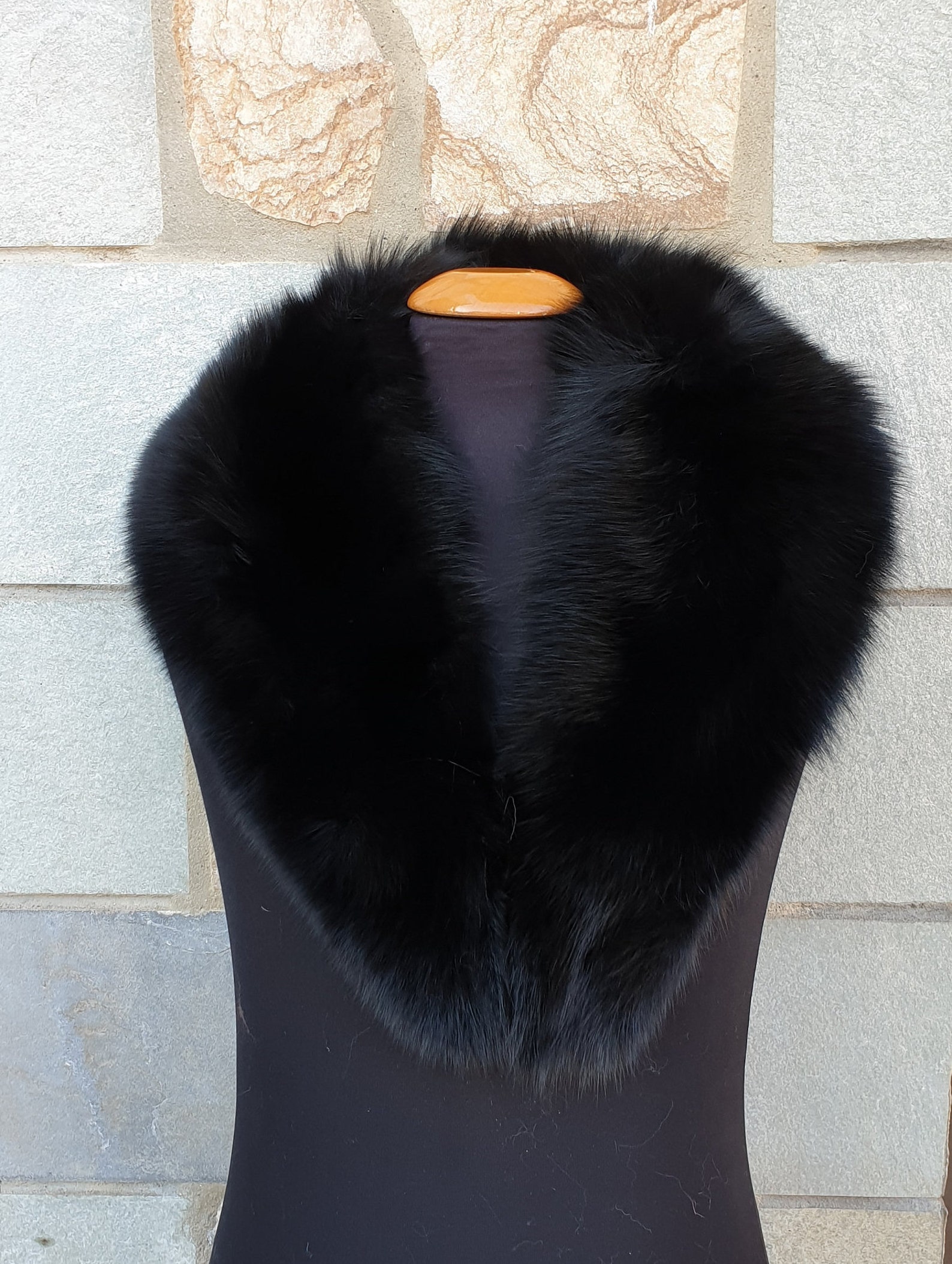 Fur Collar Fox Fur Collarblack Fur Collar - Etsy