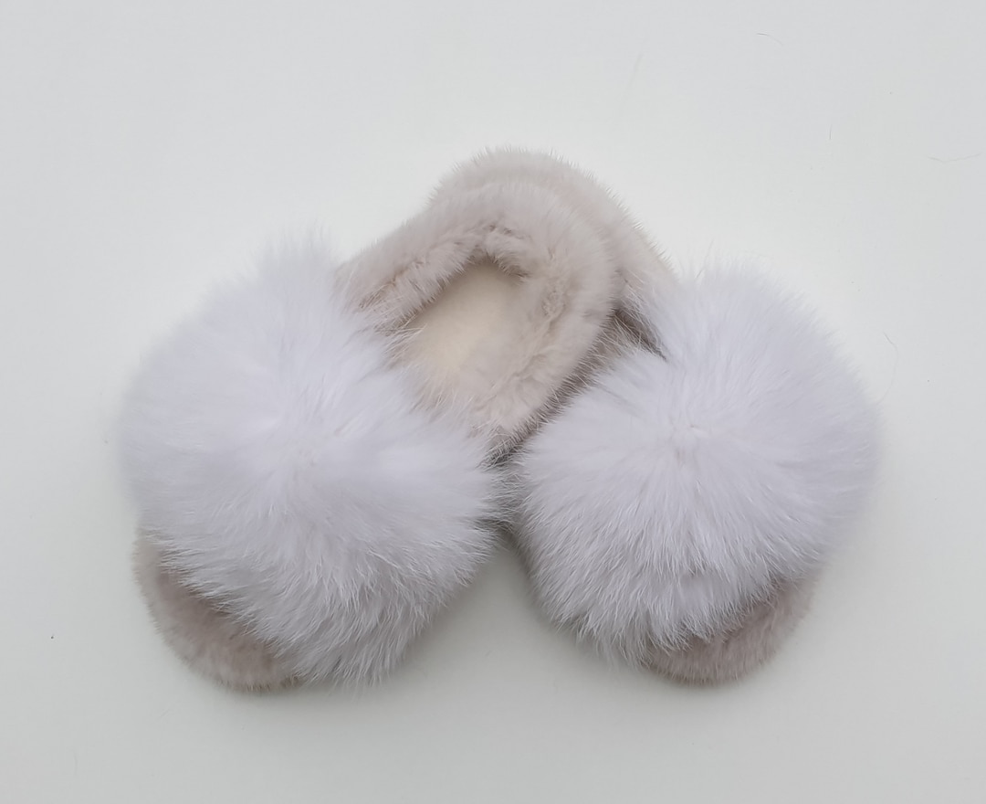Fur Slides,real Fur Slippers,fox-mink Slides - Etsy