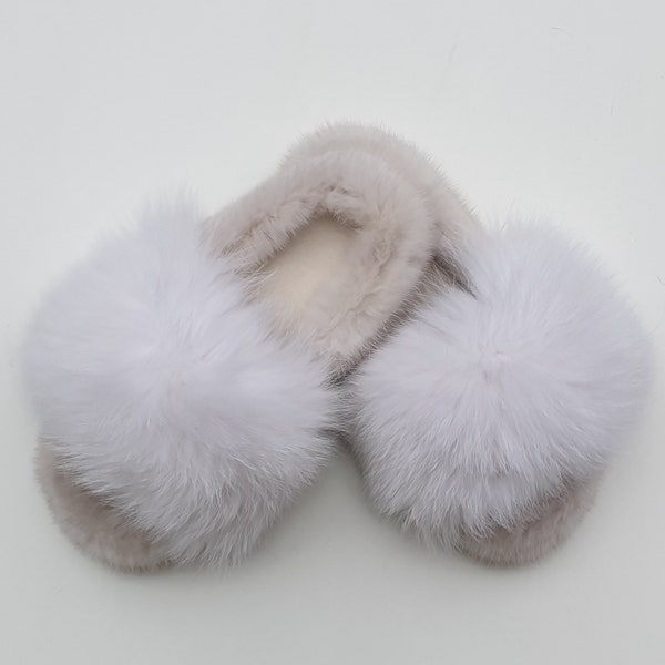 Mink Fur Slides - Etsy