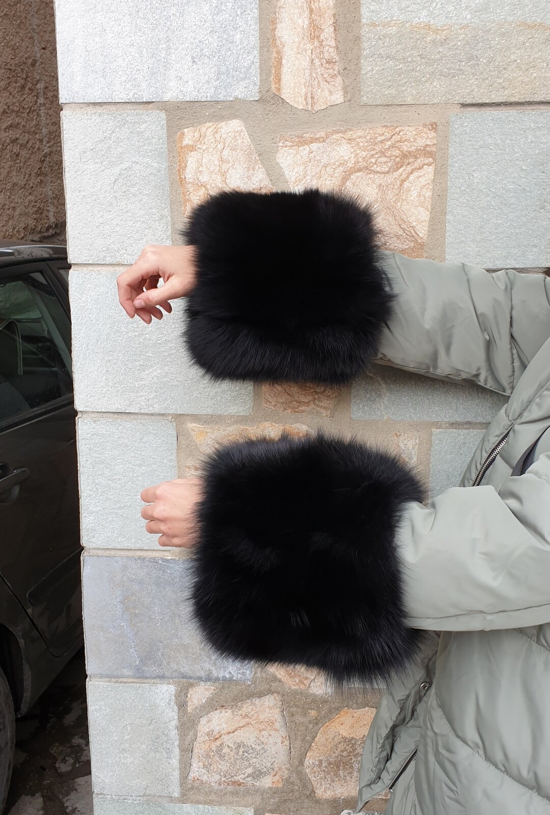 Fur Cuffs,black Cuffs,fox Fur, Fur Cuffs - Etsy
