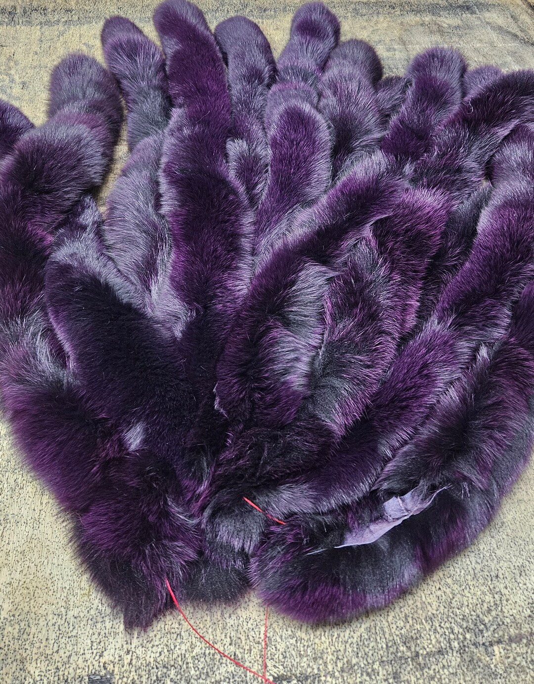 Fur Strips,purple Fox Fur Trims,real Fur Trims - Etsy