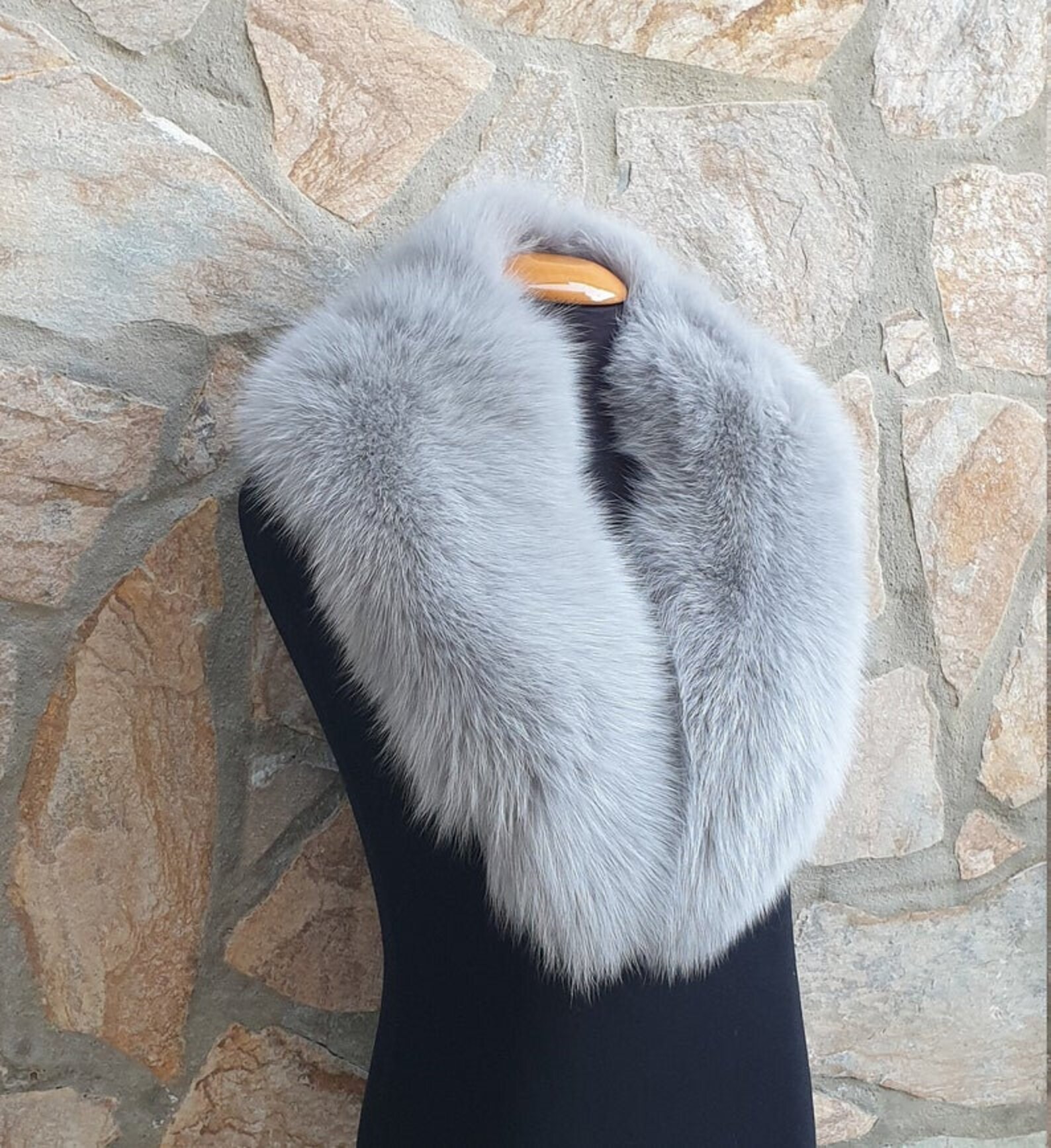 Fur Collar Fox Fur Collargray Fur Collar - Etsy