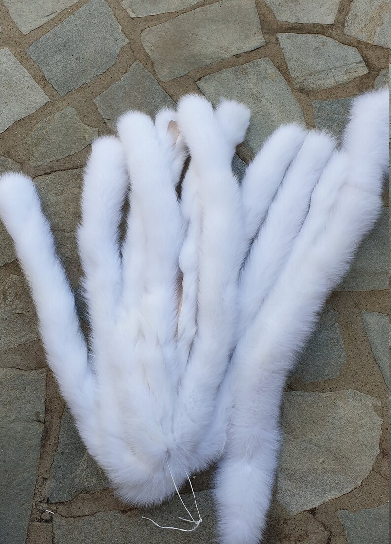 Fur Strip,fox Fur Trim,real Fur White Strip,39.37 Inches - Etsy