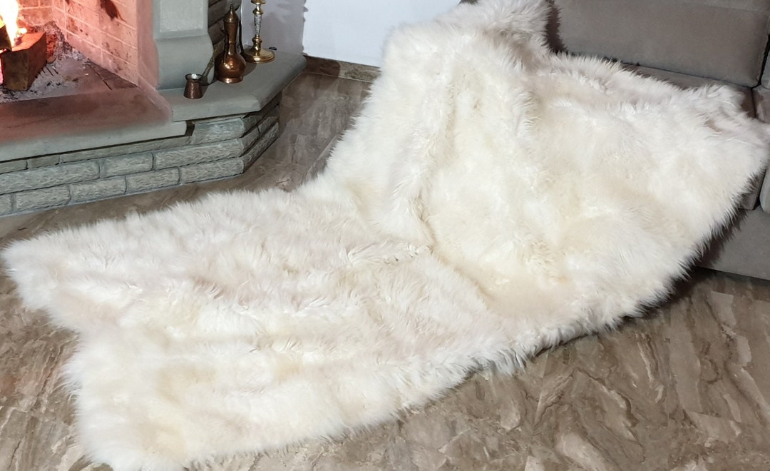 Fur Blanket,real Fur Blanket, White Fur Throw - Etsy