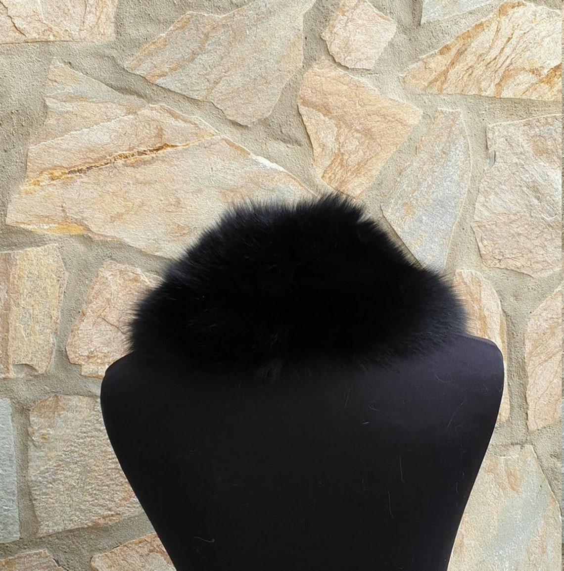 Fur Collar Fox Fur Collarblack Fur Collar | Etsy