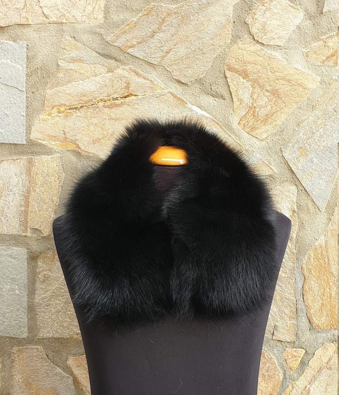 Fur Collar, Fox Fur Collar,black Fur Collar - Etsy