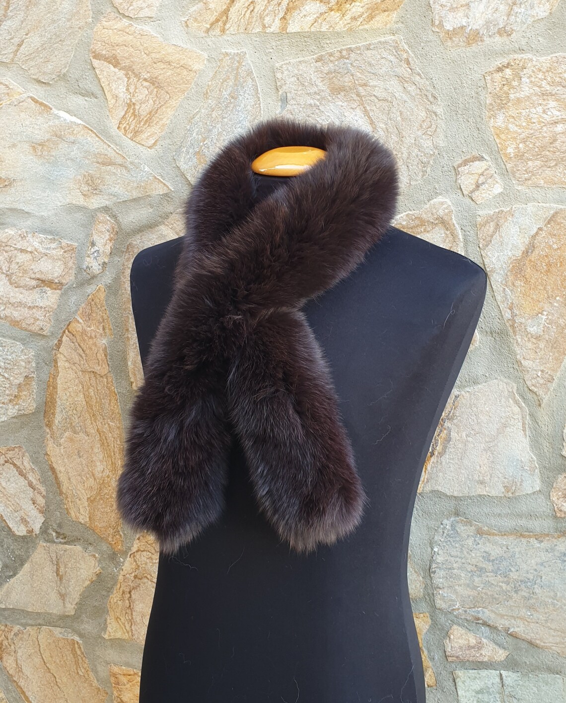 Fur Scarf,brown Fox Scarf, Real Fur - Etsy