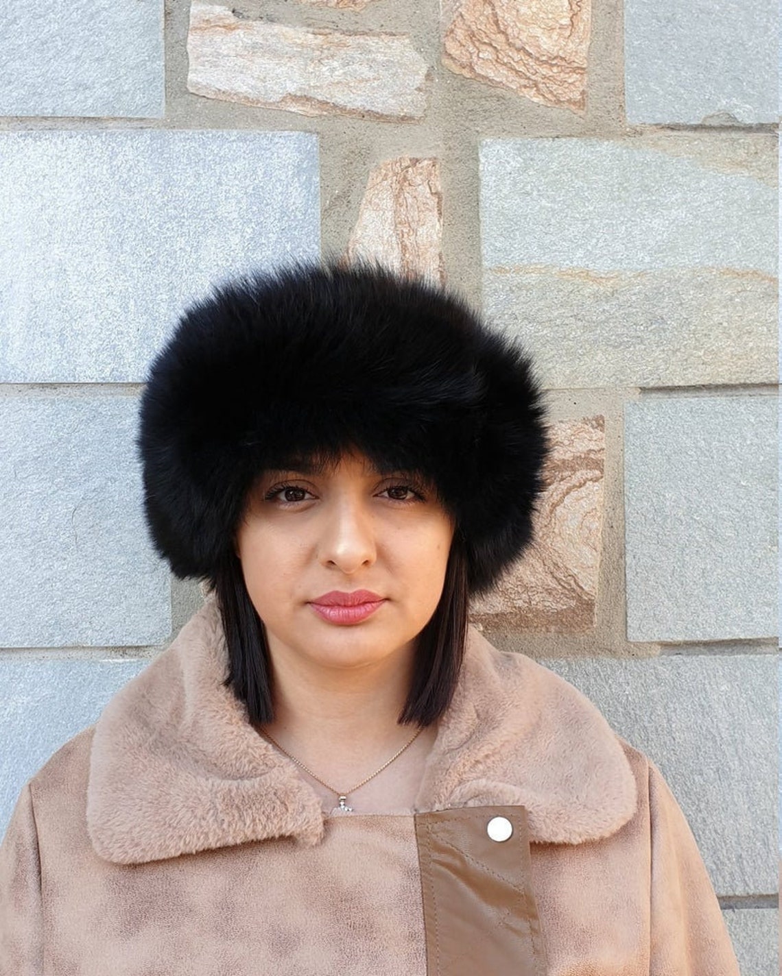 Fur Headband,fur Neck Warmer, Fur Scarf,real Black Fox - Etsy