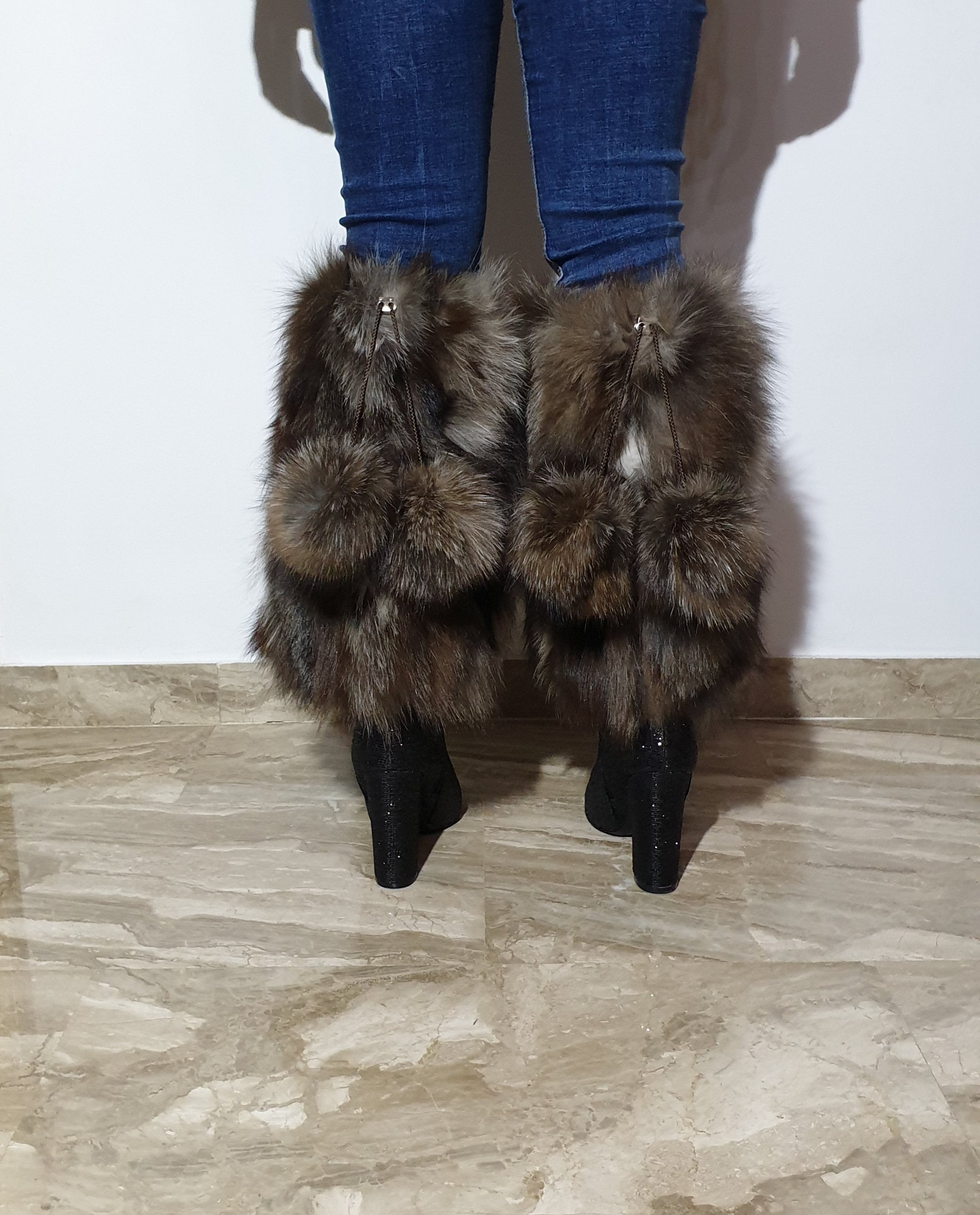 Fur Leg Cuffs Leg Warmerscrystal Fox Fur | Etsy