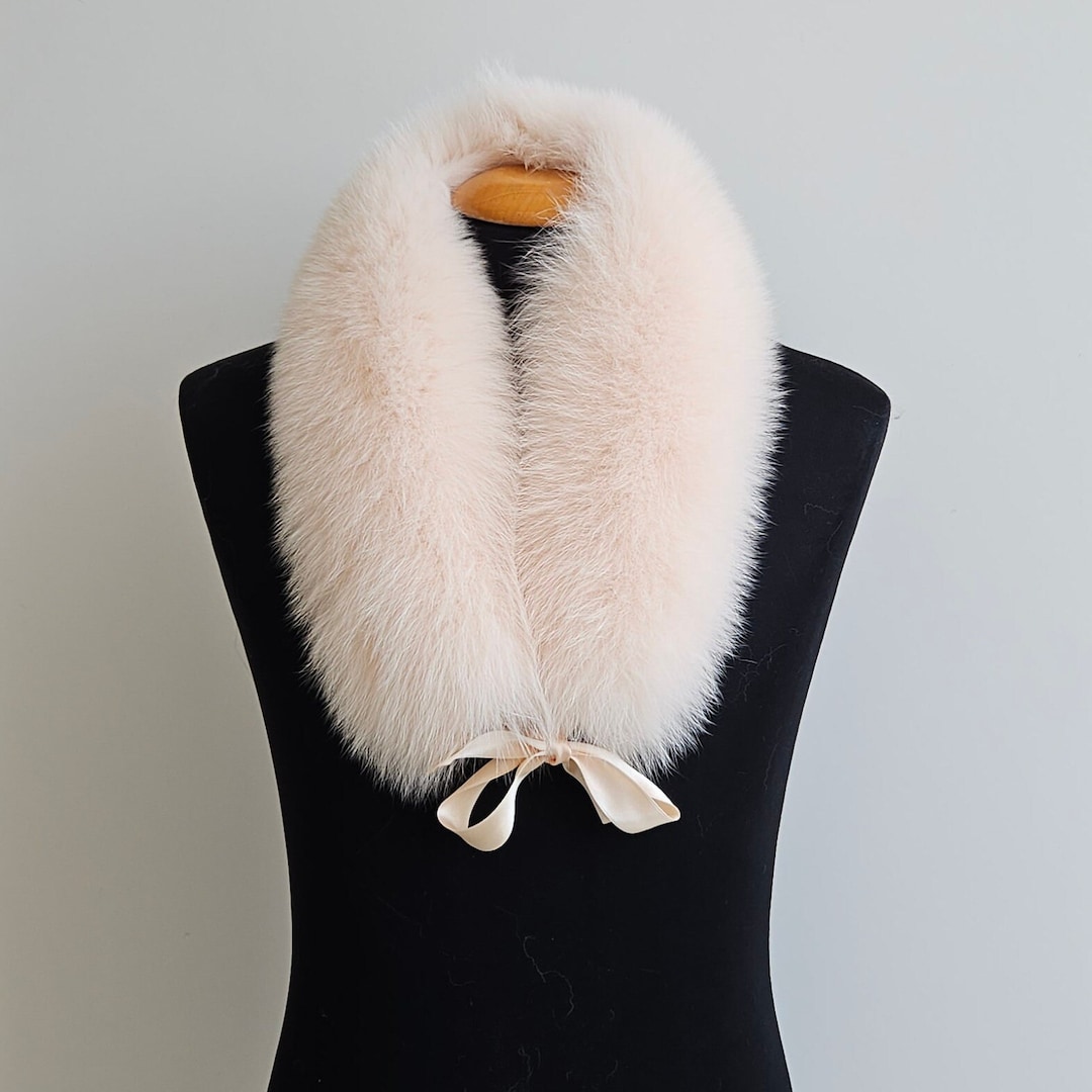 Fur Collar,fox Fur Collar,light Pink Fox Fur Collar - Etsy