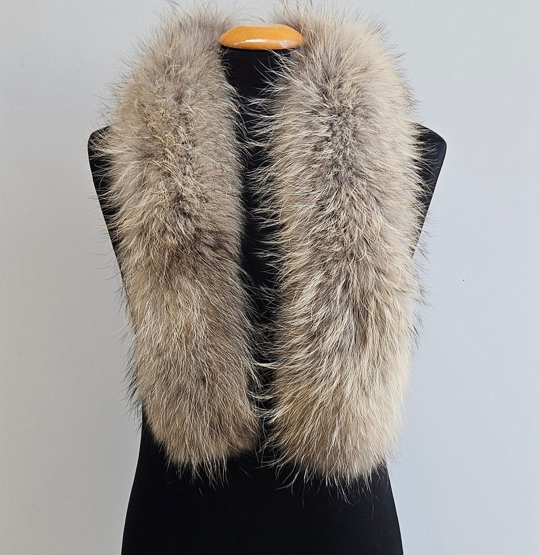 Fin Raccoon Fur Trim: Handmade Hood Scarf Collar - Etsy