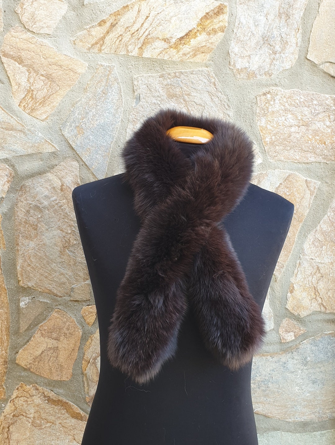 Fur Scarf,brown Fox Scarf, Real Fur - Etsy