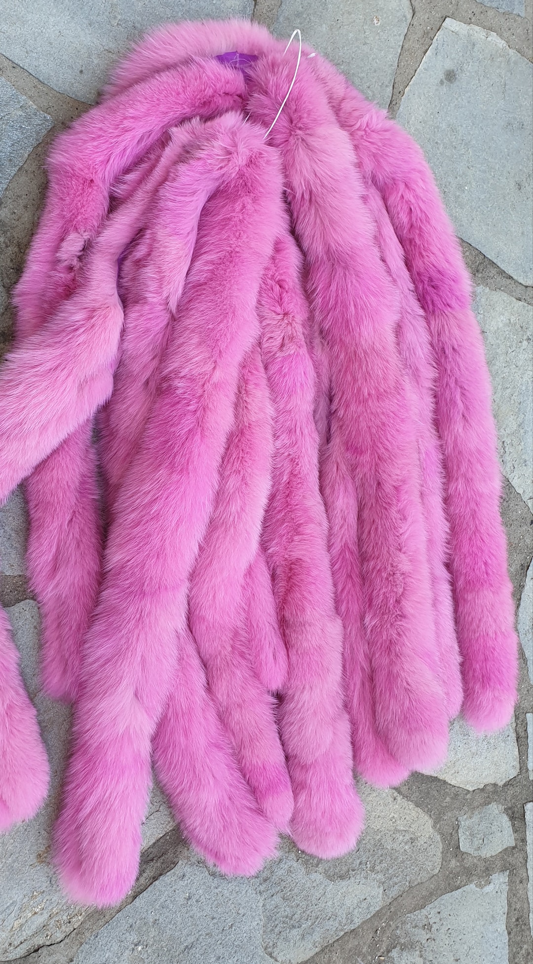 Fur Strips,fox Fur Trims,real Fur,pink Fur Strips 39.37 Inches - Etsy