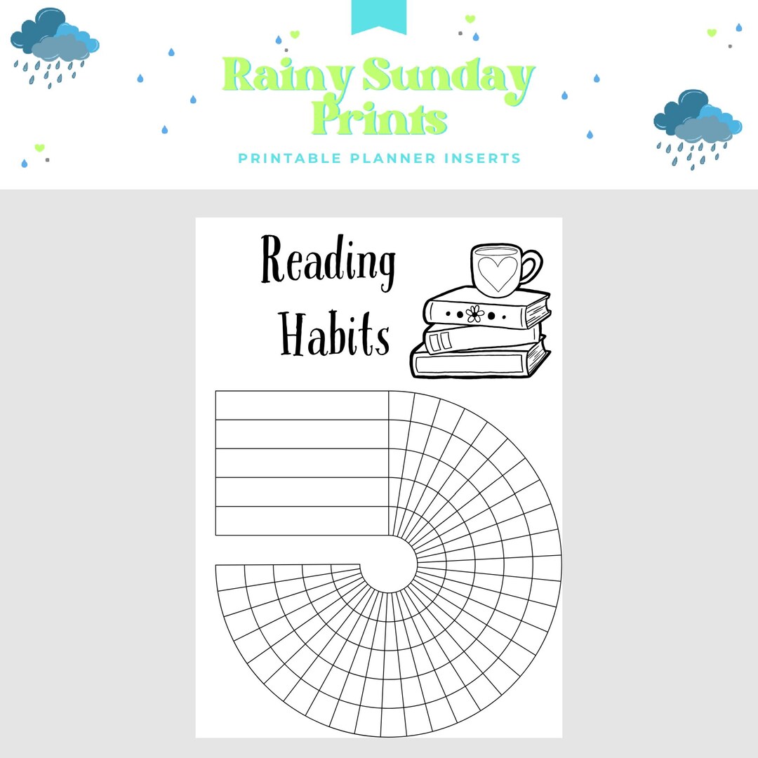 Reading Tracker A4 A5 Habit Tracker Reader Book Goal Tracker Printable ...