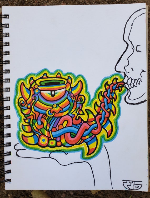 Goblin Pipe Original Drawing - Etsy
