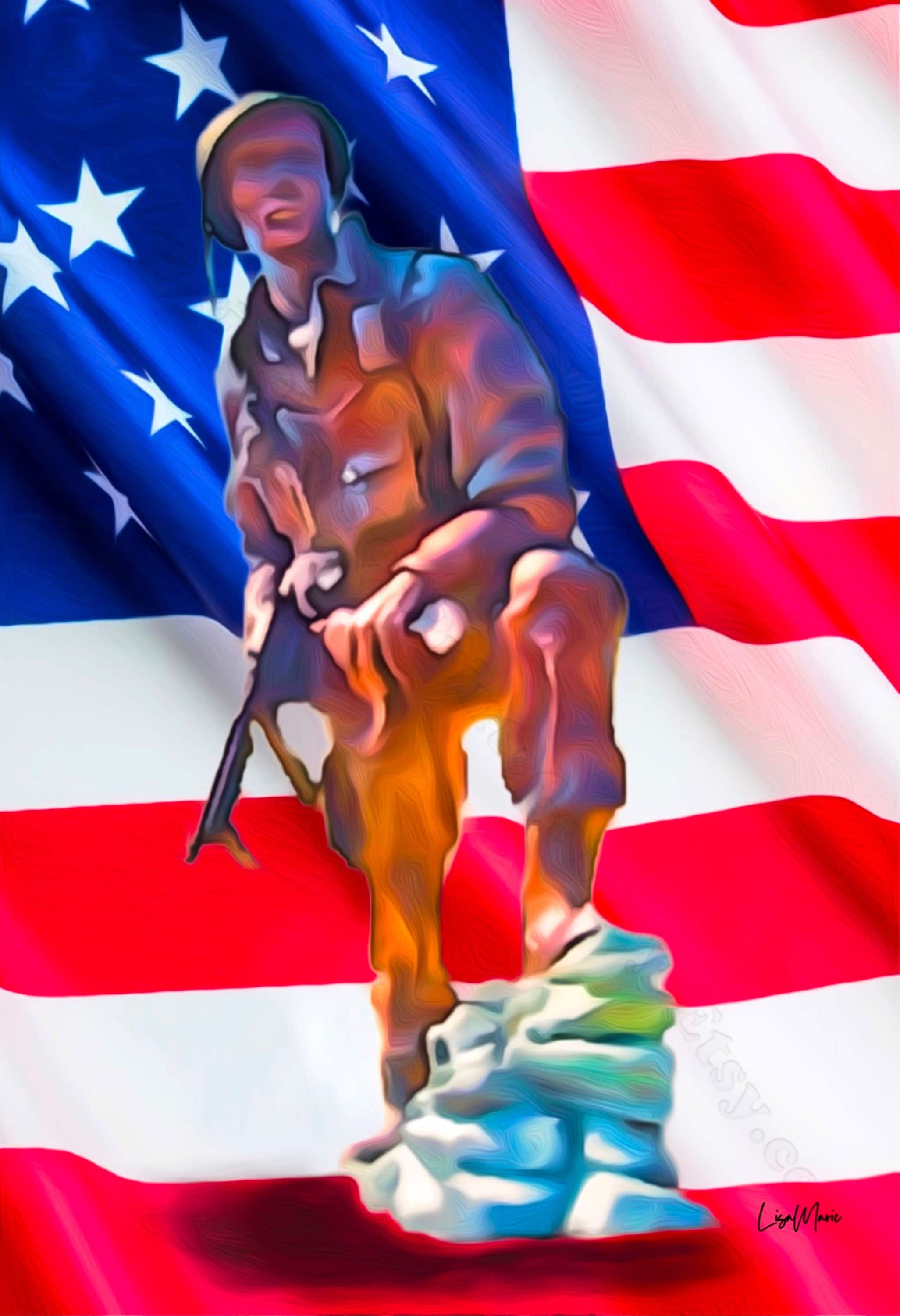 Cartoon American Soldier Ww1