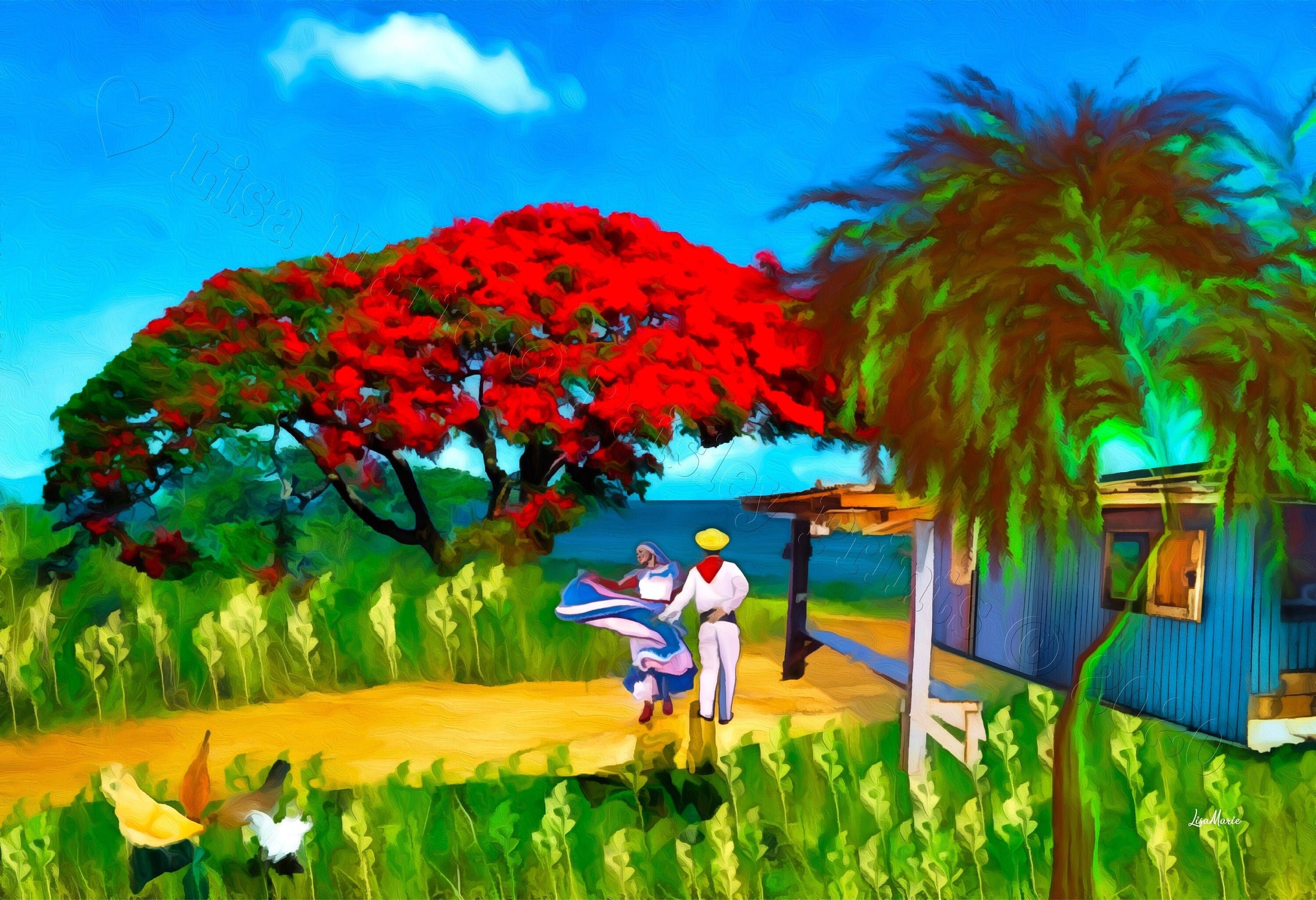 Puerto Rico Dancing Couple 2 Fine Art Giclee Print - Etsy