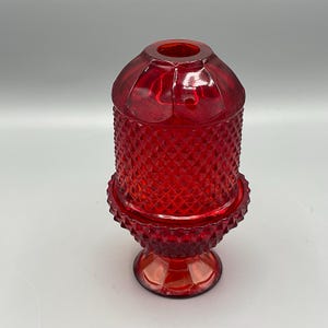 Viking Glass Ruby Red/amberina Diamond Point Fairy Lamp - Etsy