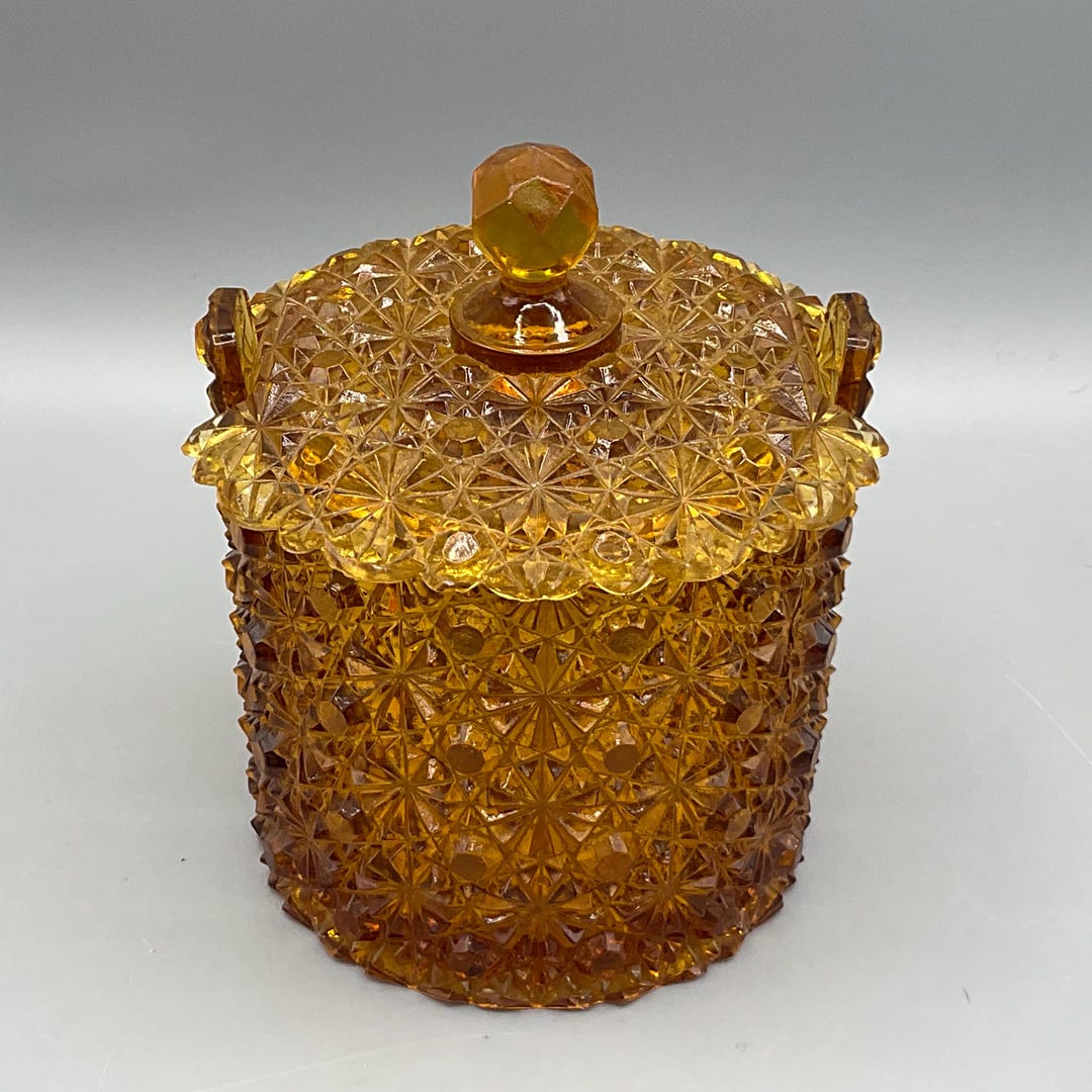 Fenton Daisy & Button Amber Candy Dish With Notched Lid - Etsy