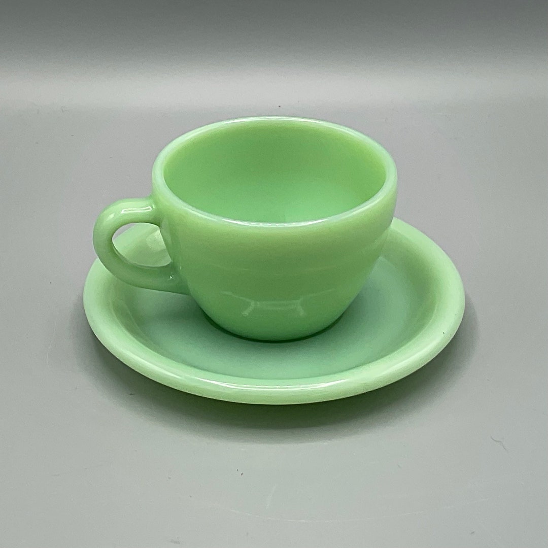Jadeite Fire King Restaurant Ware Cup & Saucer - Etsy