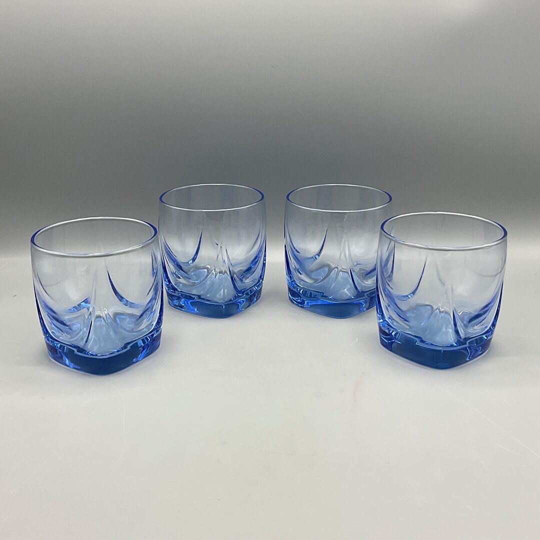 Libbey Imperial Misty Blue Double Old Fashioned Glasses—set of 4 - Etsy