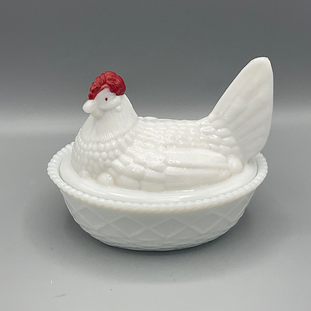 Westmoreland White Split Tail Hen on Nest - Etsy