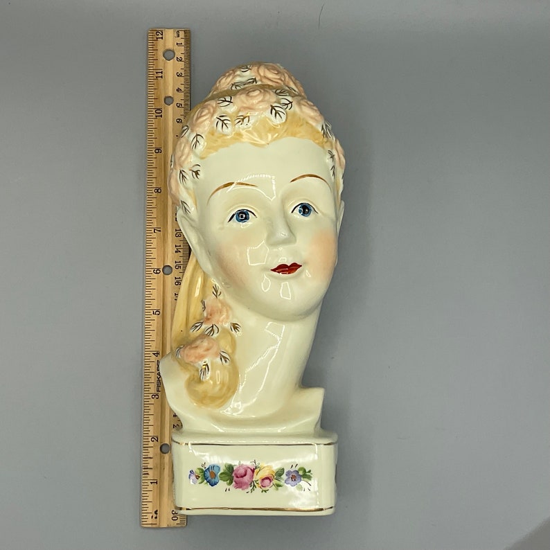Porcelain Woman’s Head Wall Pocket - Etsy