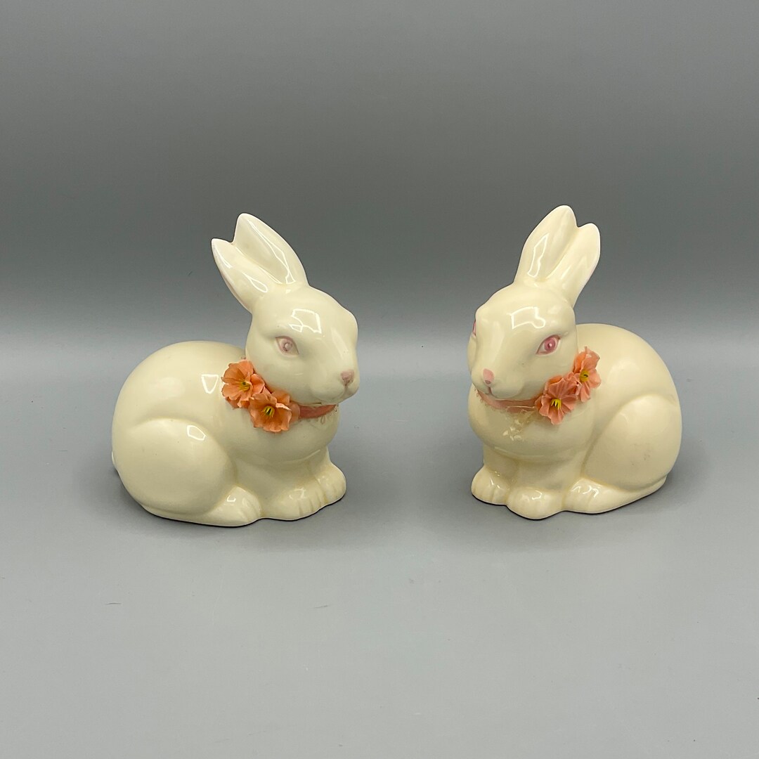 Pair of Lefton China Bunny Figurines - Etsy