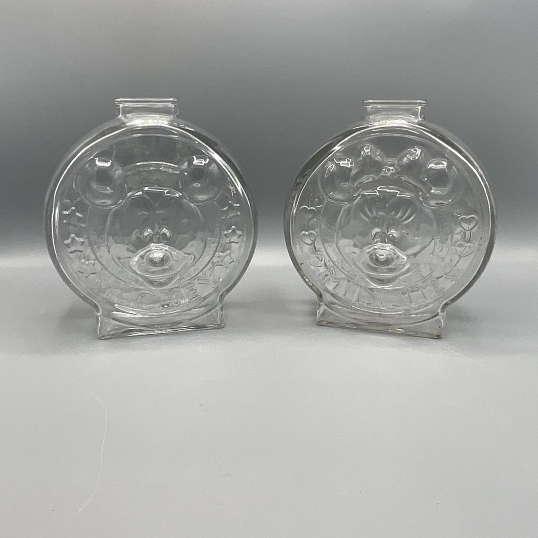 Anchor Hocking Clear Mickey & Minnie Mouse Round Banks—set of 2 - Etsy