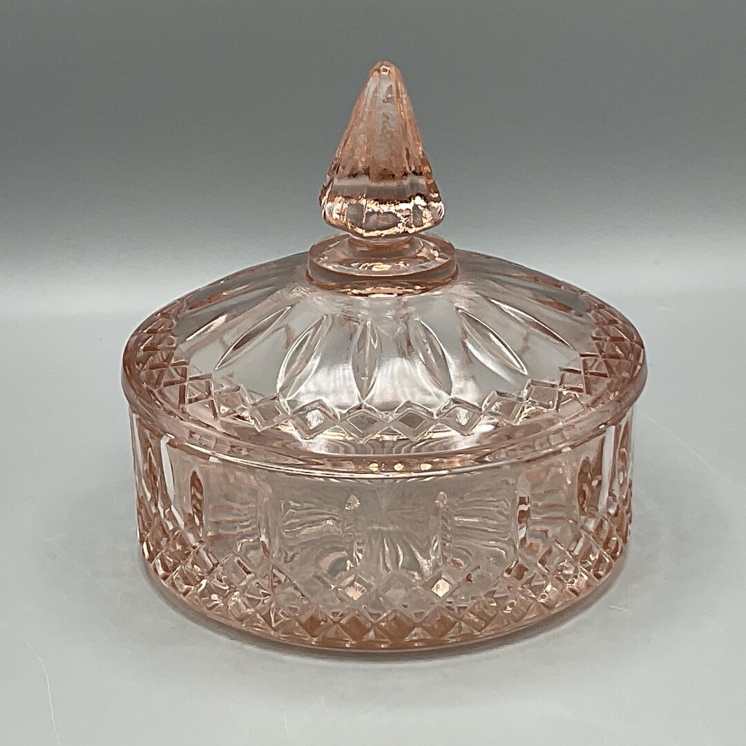 Indiana Glass Pink Princess Covered Candy Dish - Etsy