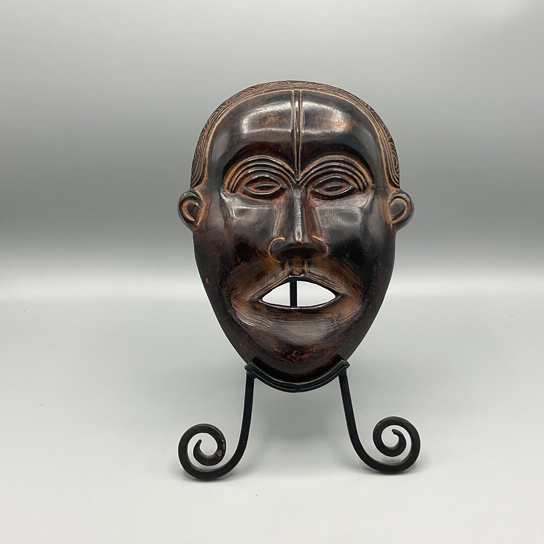 Cast Metal Face Mask With Stand - Etsy