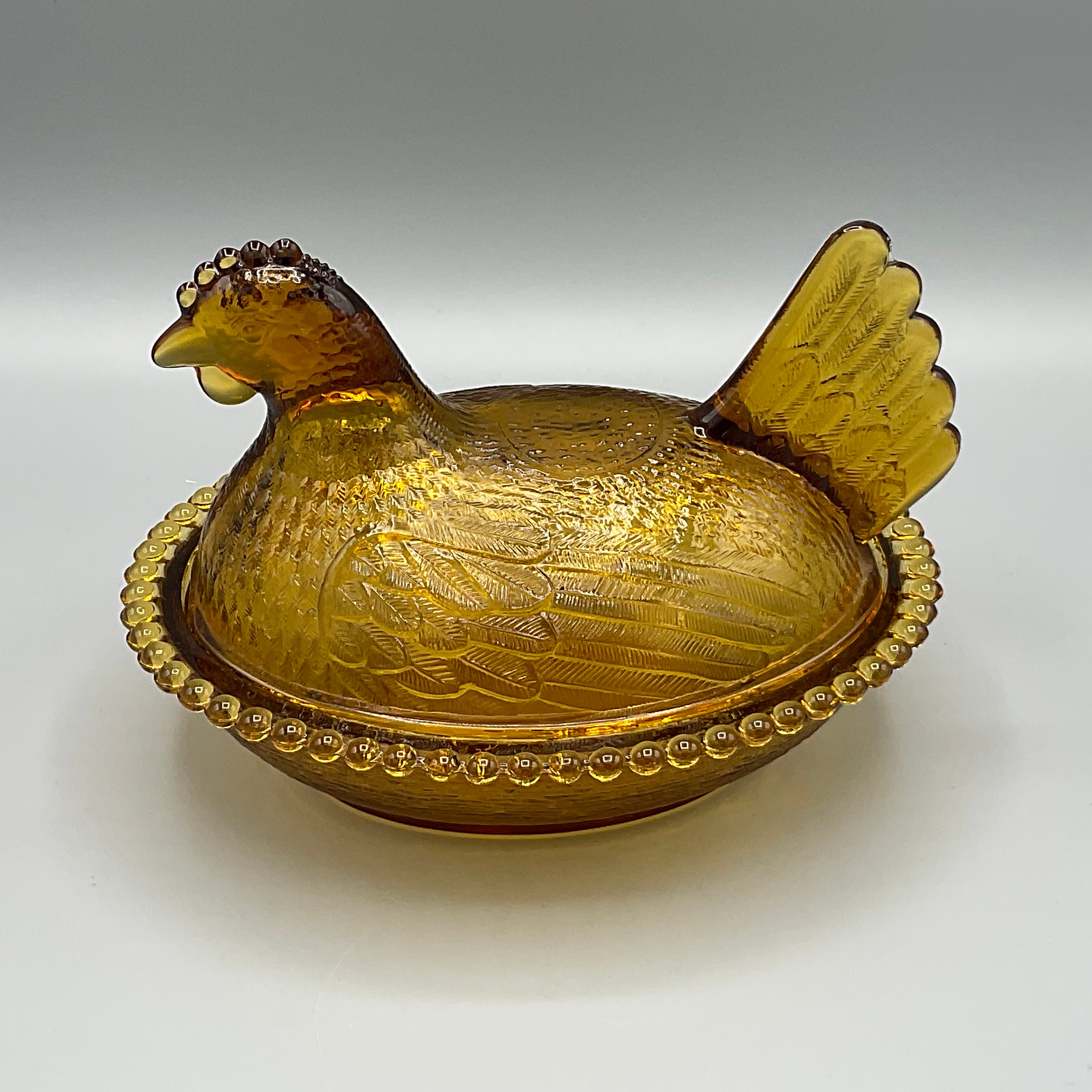 Indiana Glass Amber Hen on Nest - Etsy