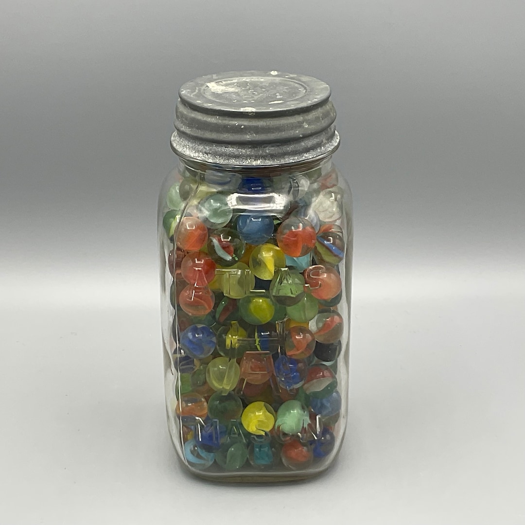 Hazel Atlas Quart Mason Jar of Marbles - Etsy