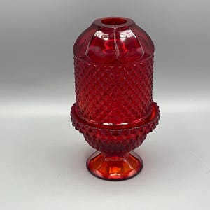 Viking Glass Ruby Red/amberina Diamond Point Fairy Lamp - Etsy