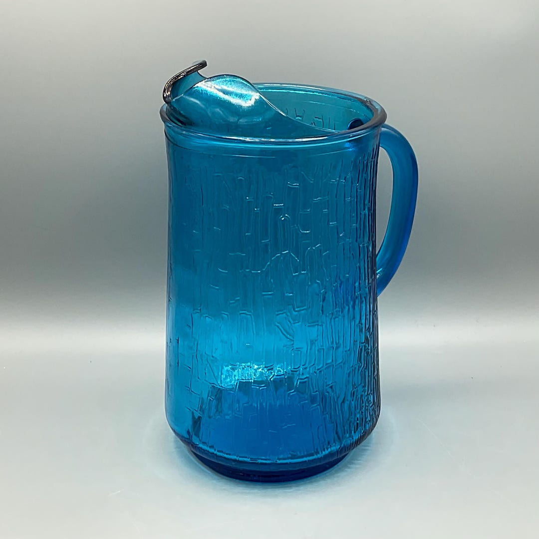 Anchor Hocking Blue Pagoda Pitcher - Etsy