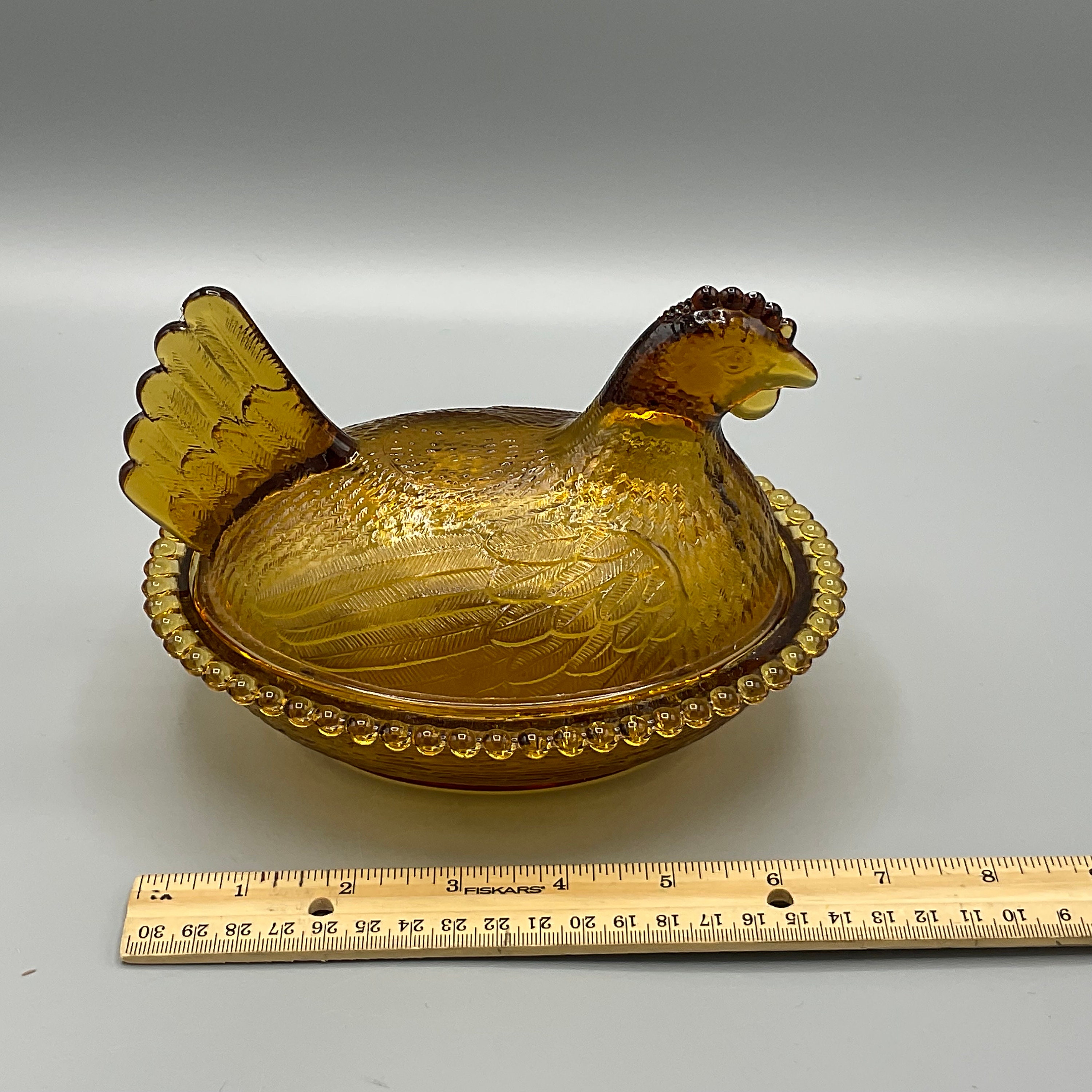 Indiana Glass Amber Hen on Nest - Etsy
