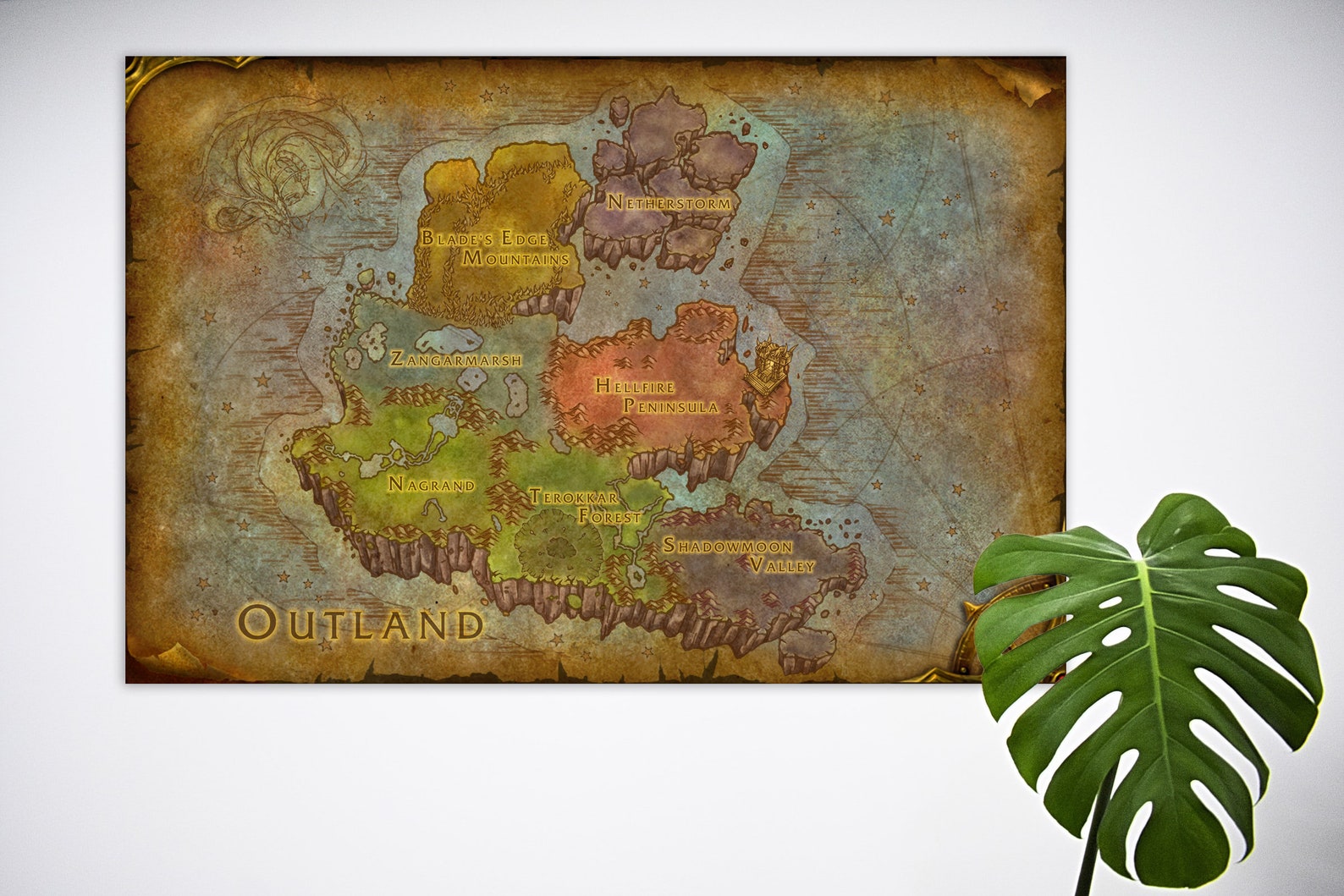 World of Warcraft Outland Worldmap Print World of Warcraft Map | Etsy