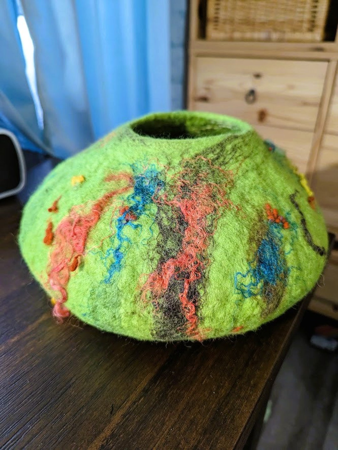 Hand Felted Wool Bowl, Handcrafted, Home Decor, Felt Vessel, Artisan ...