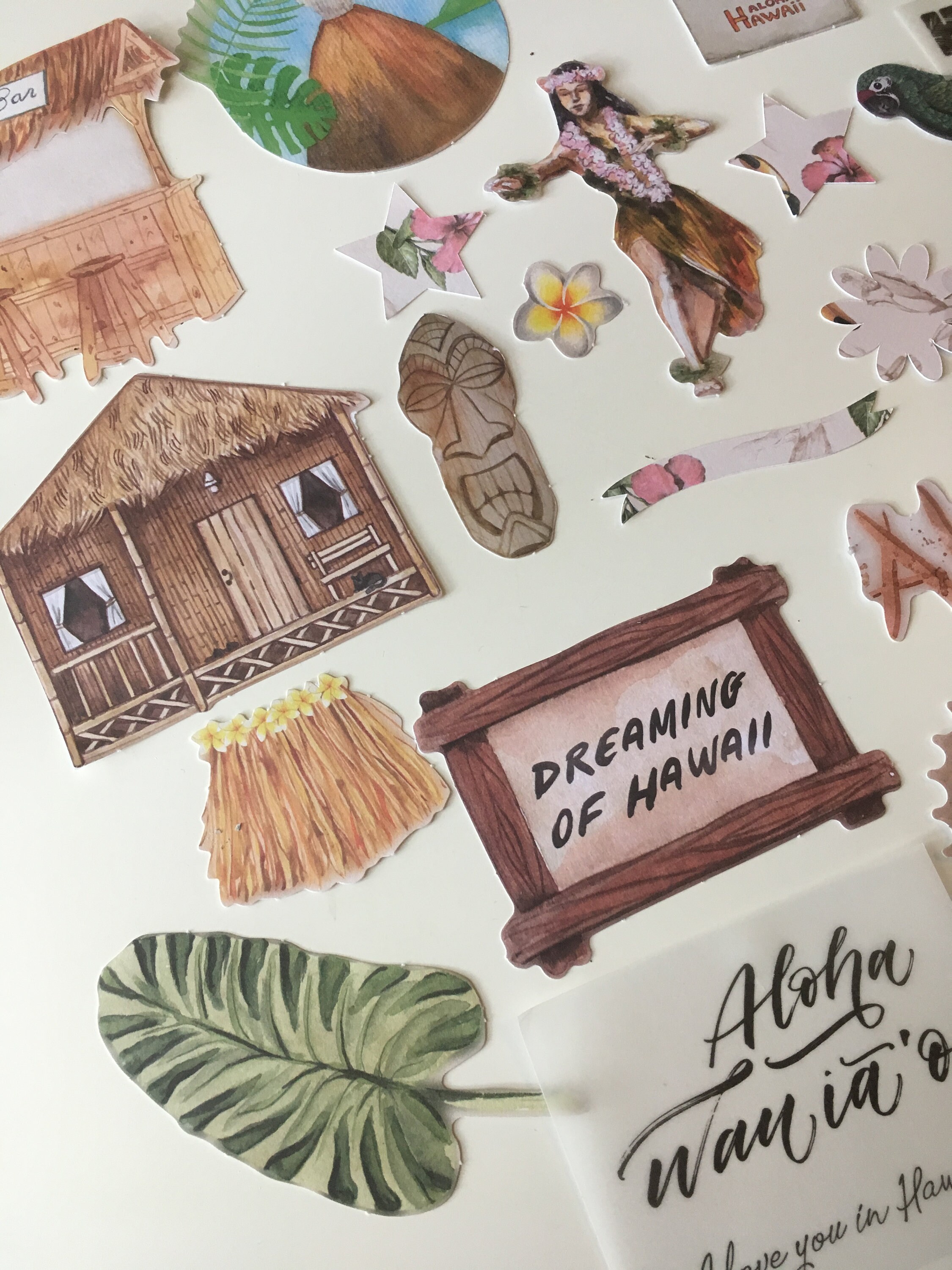 Tropical/hawaii Theme Scrapbook Ephemera Pack Die Cuts - Etsy