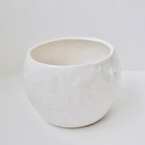 Moon Jar White Ceramic Planter Pot With Craters - Etsy