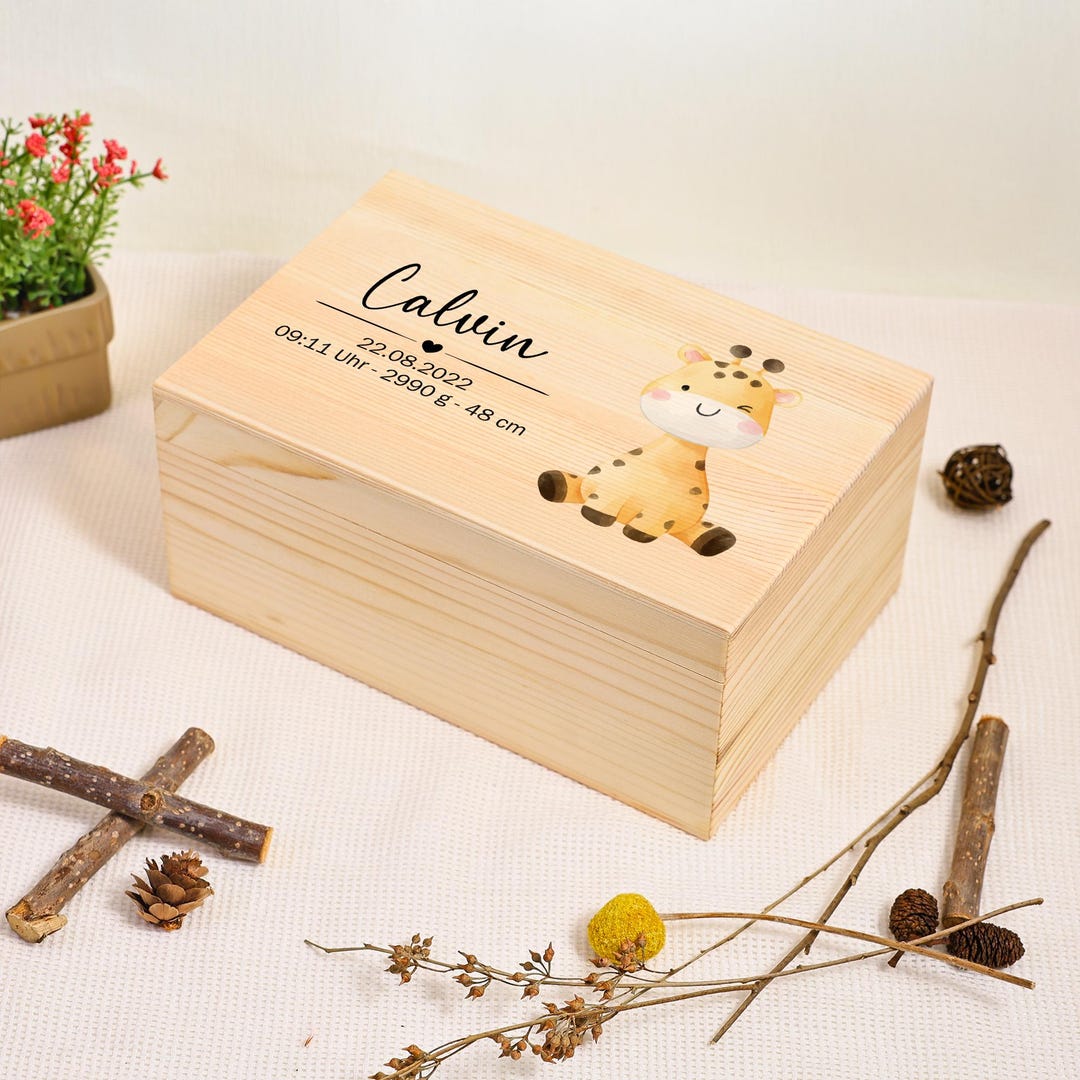 Custom Wooden Keepsake Box for Baby, Memory Box, Baby Milestone Box ...