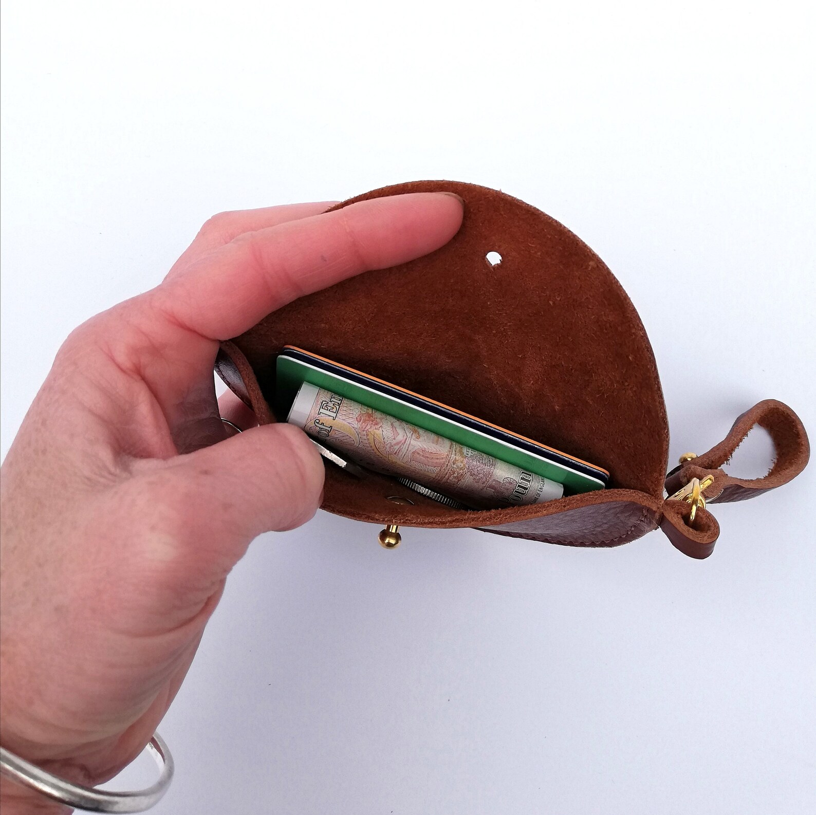 Mini Moon Purse / Hand Made Purse / Leather Purse / Half Moon Purse ...