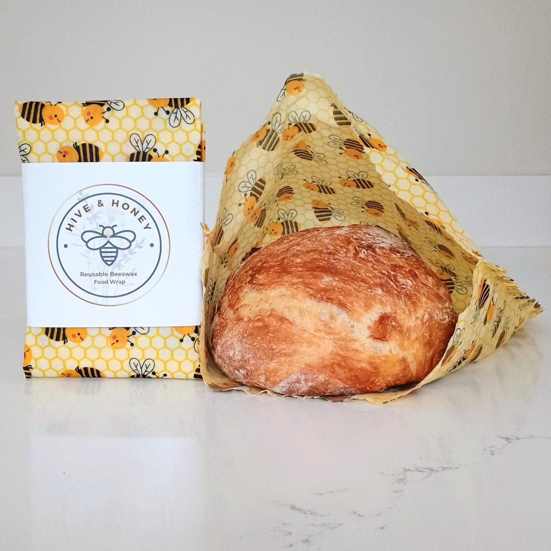 Reusable Bread Bag - Beeswax Food Storage Bag - Baking Tools - XL Beeswax Wrap Bag - Sourdough ...
