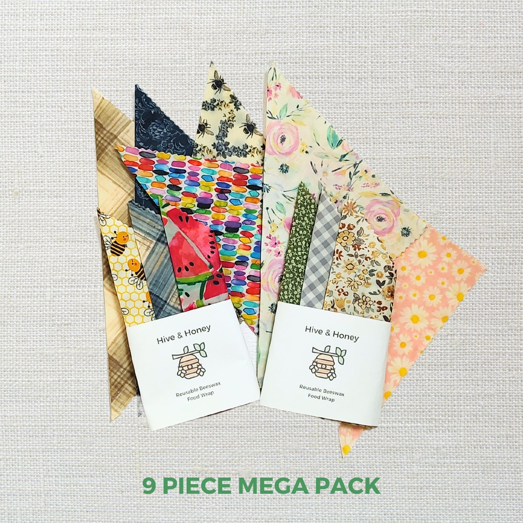 Beeswax Food Wraps Mega Pack: Reusable Organic Cotton, Eco-friendly ...