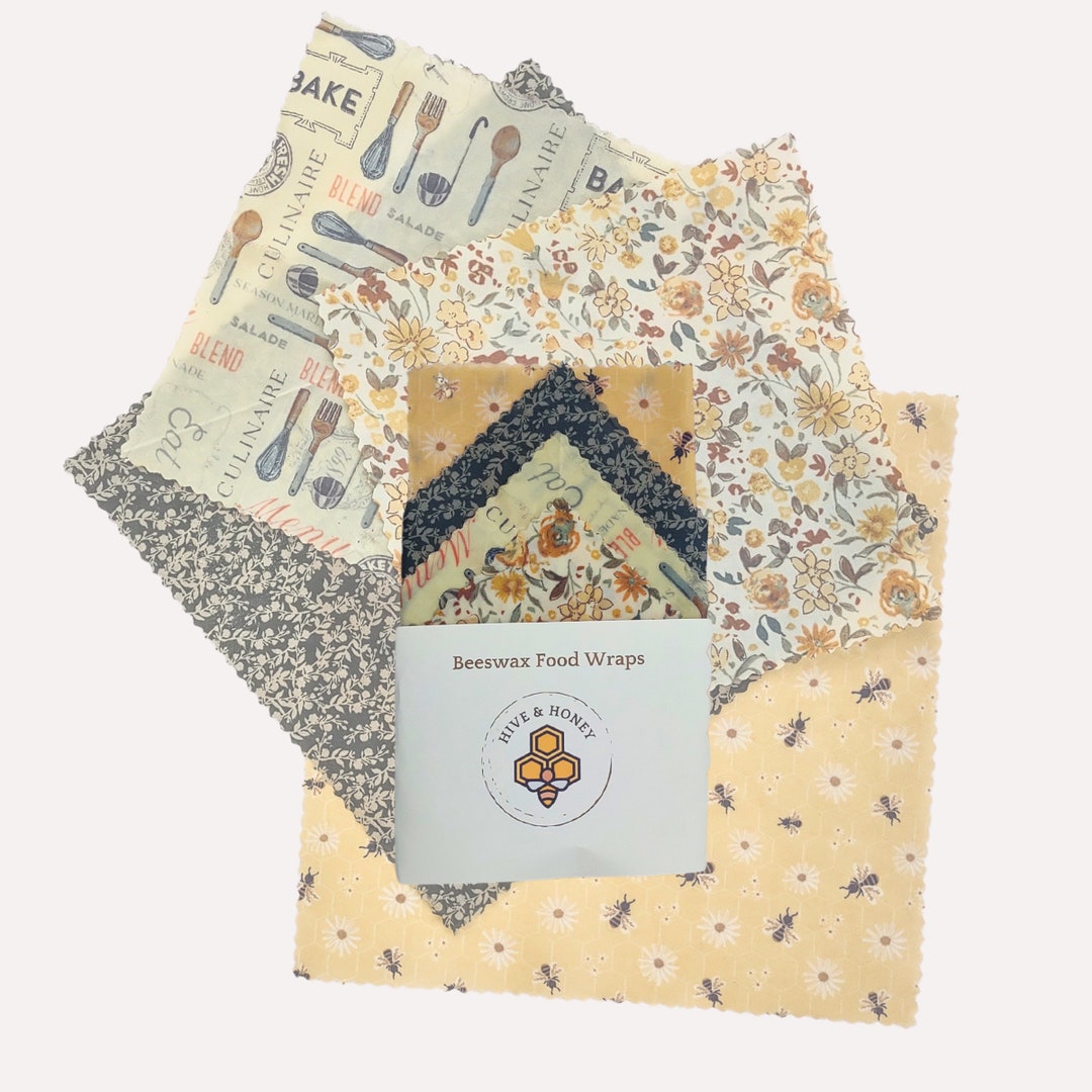 Beeswax Wrap 4 Piece Set - Reusable Food Wrappers - Eco Friendly ...