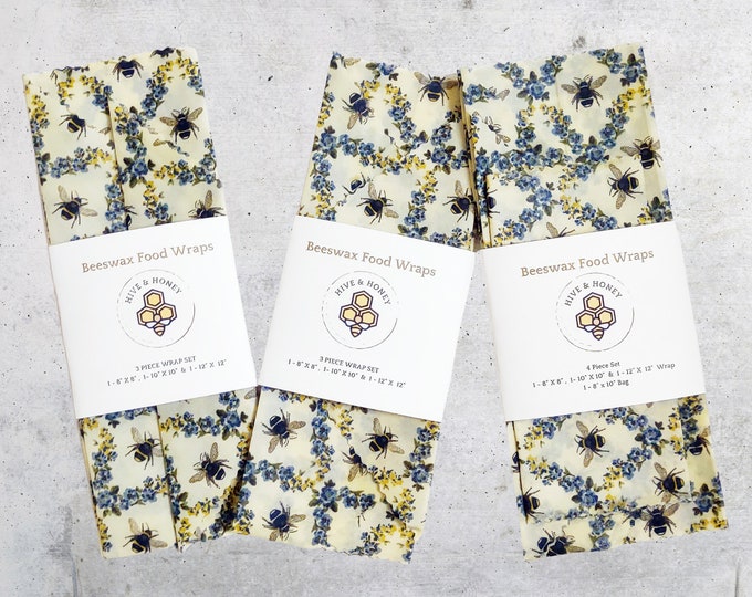 Beeswax Wrap Starter Pack Reusable Food Wrap Eco Friendly - Etsy
